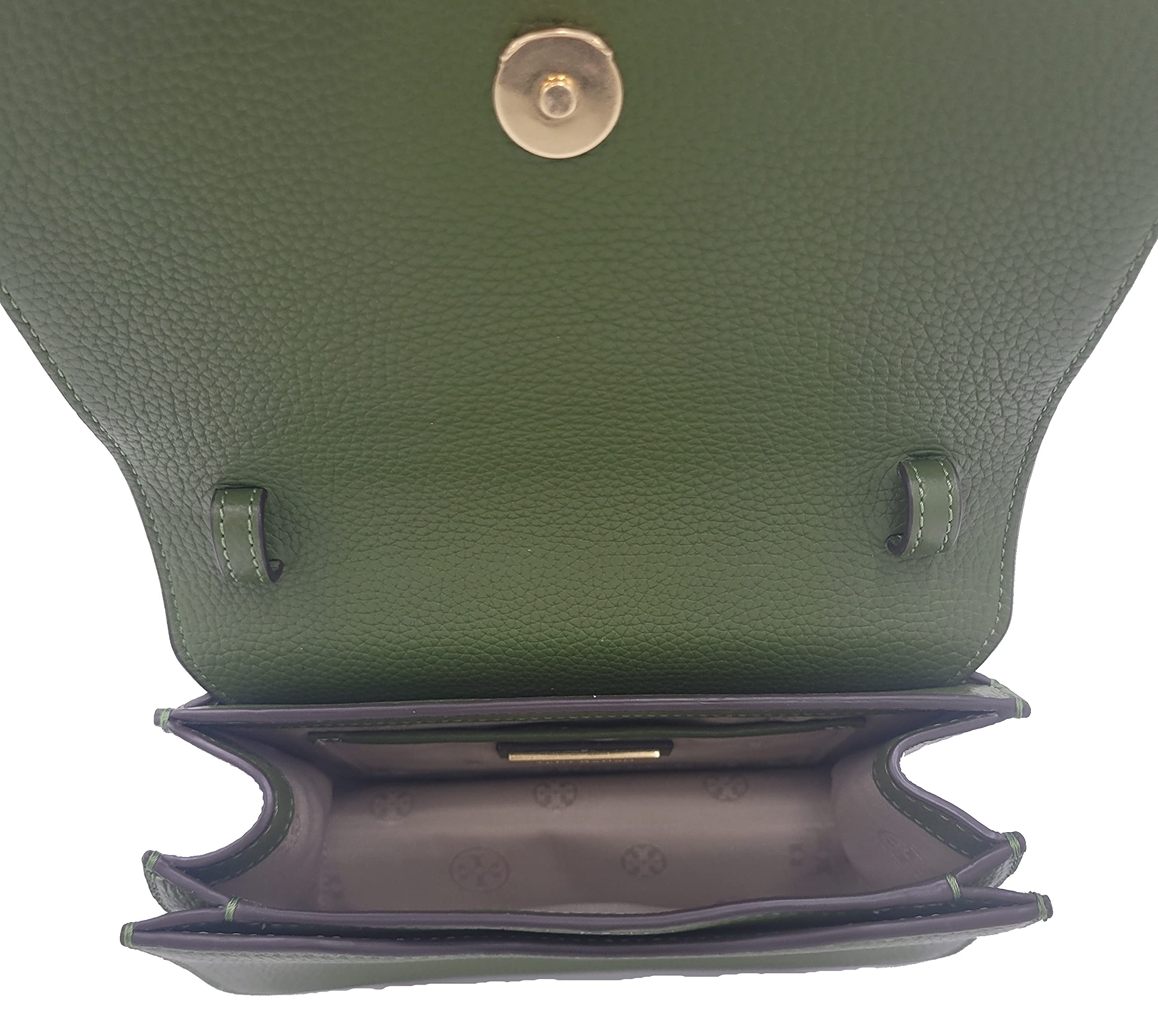 Tory Burch 86838 Britten Spinach Green With Gold Hardware Women's Small Saddle Shoulder Bag