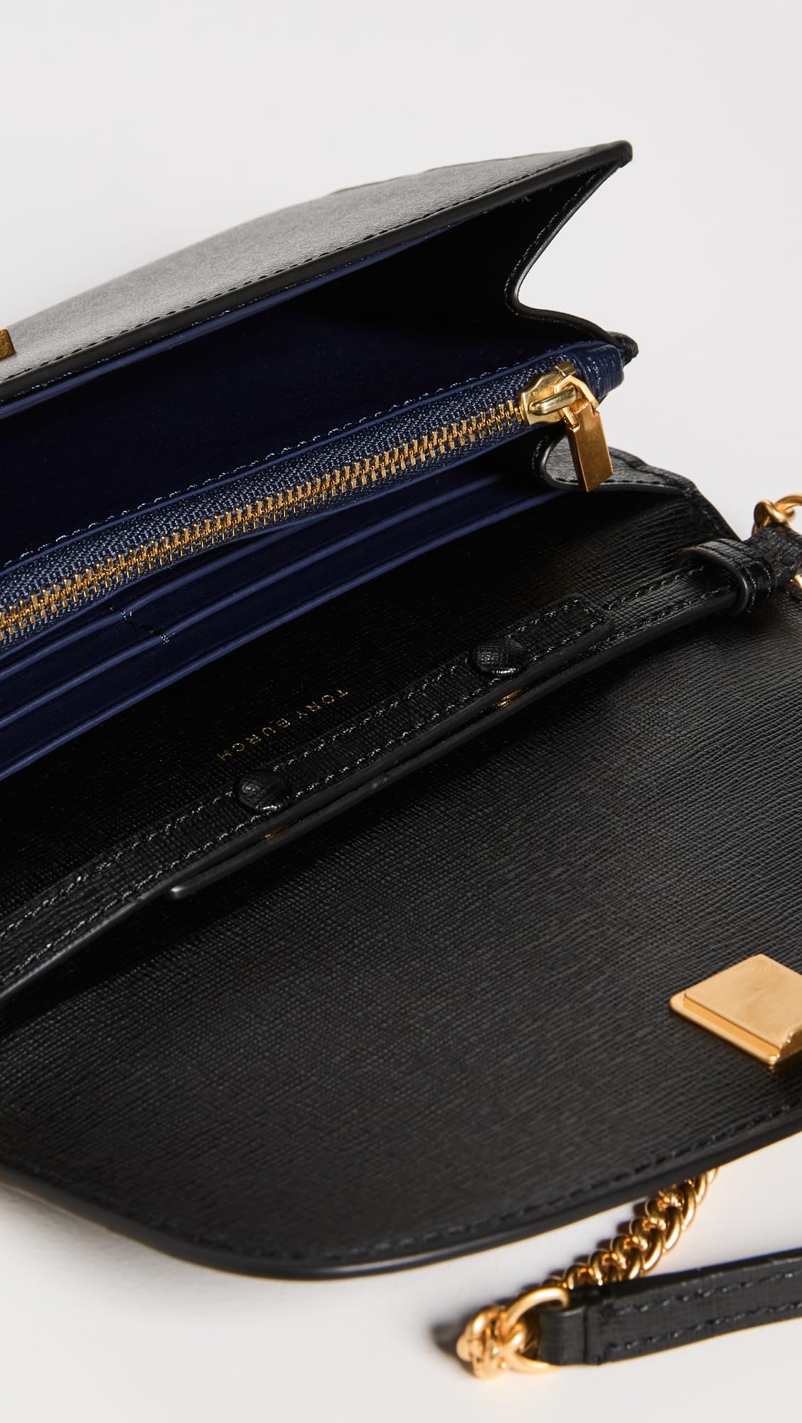 Tory Burch Women's Robinson Chain Wallet, Black, One Size