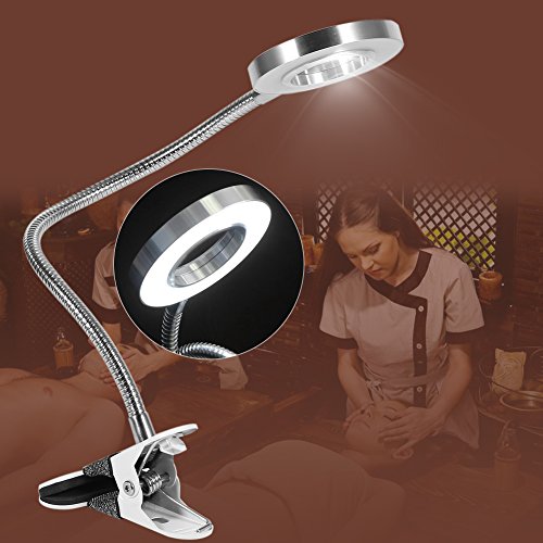 Rotekt Portable Tattoo LED Lamp, LED Desk Lamp with Clamp, Warm/Cold Light LED USB with Clip for Eyebrow Tattoo Manicure Eyelash Extension and Reading