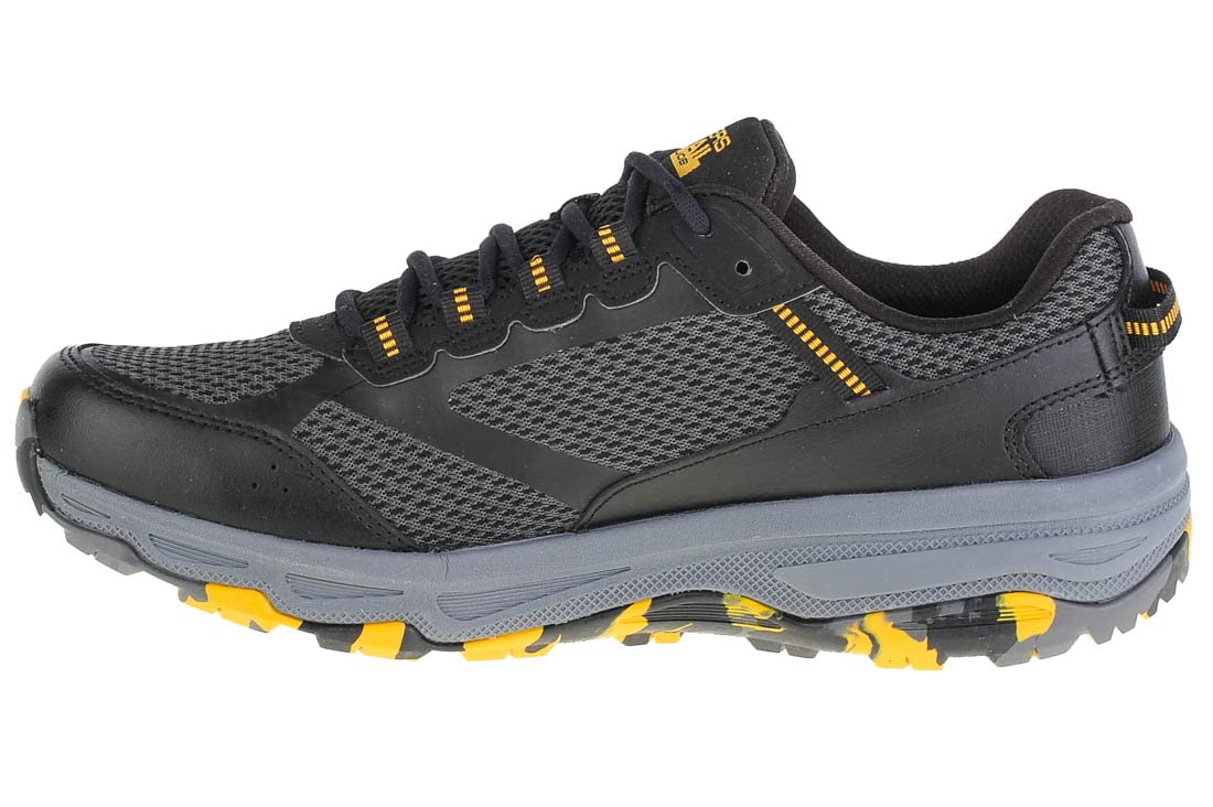 Skechers Men's GOrun Altitude-Trail Running Walking Hiking Shoe with Air Cooled Foam Sneaker, Charcoal/Blue, 10
