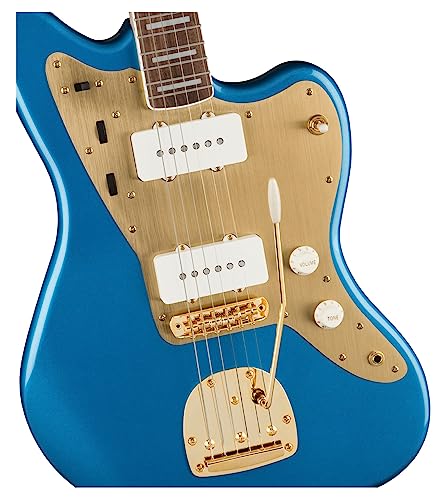 Squier 40th Anniversary Gold Edition Jazzmaster Electric Guitar, with 2-Year Warranty, Lake Placid Blue, Laurel Fingerboard