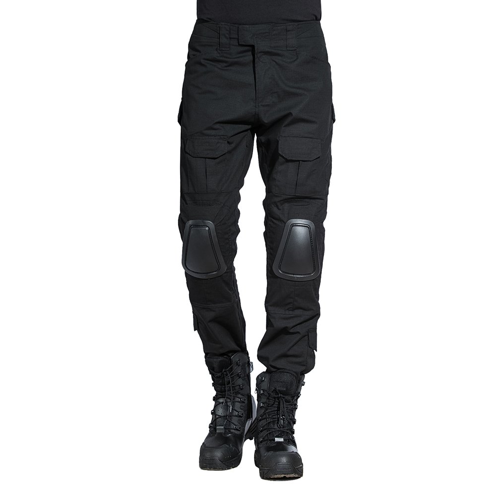SINAIRSOFT Zapt Tactical Pants Tactical Pants with Knee Pads Army Airsoft Combat BDU Pants Black (Pants,Medium)