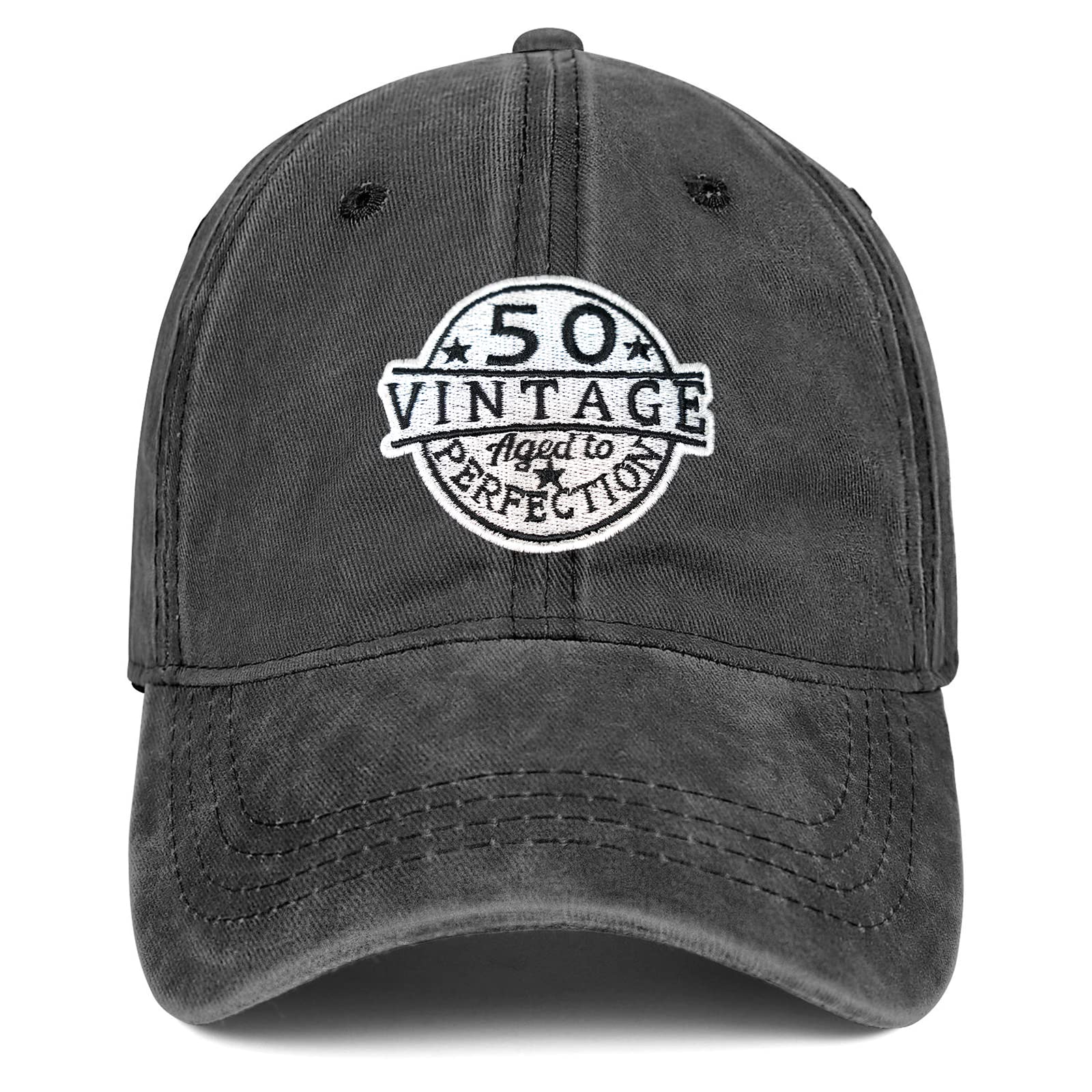 Vintage 1972 Hat 50th Birthday Gift for Men and Women Embroidered Washed Cotton Cap