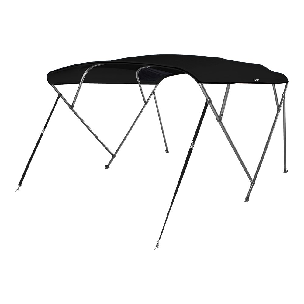 MSC 3 Bow 4 Bow Bimini Top Boat Cover with Rear Support Pole and Storage Boot(Navy, 4 Bow 8'L x 54" H x 91"-96" W)