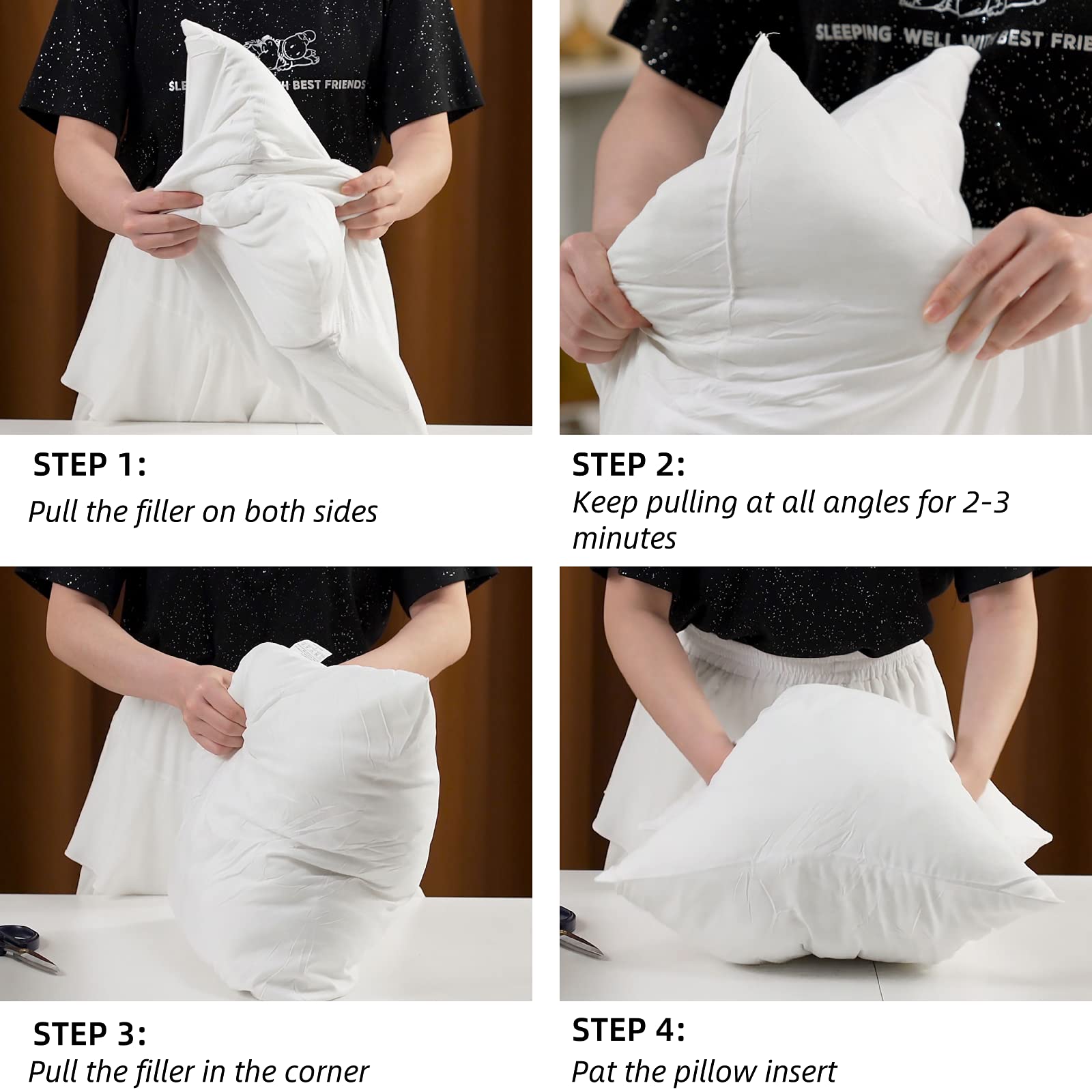 MIULEE 16 x 16 Pillow Inserts (Set of 4) - Decorative Throw Pillows Insert Square Premium Pillow Stuffers Form for Couch Sofa Bed Cushion