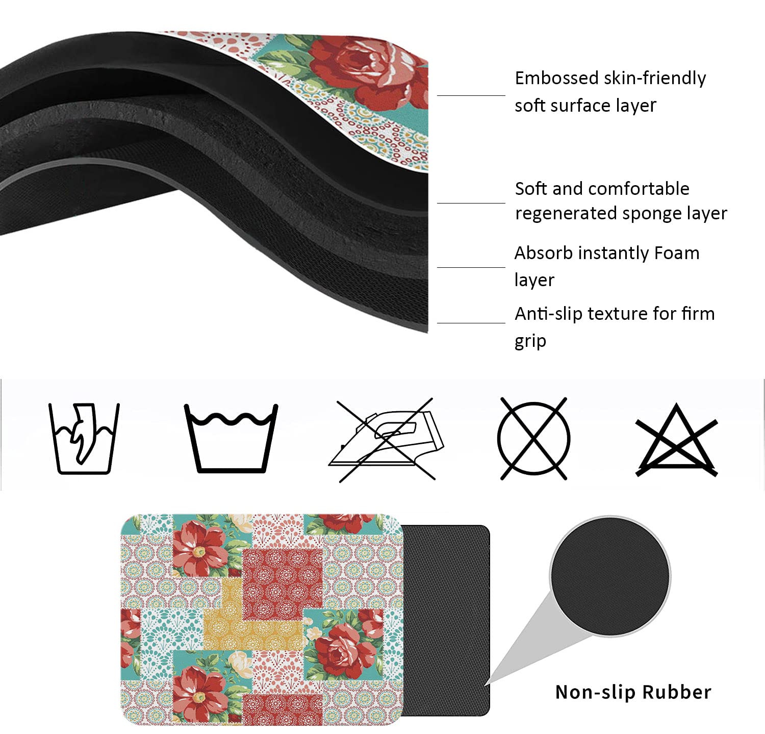 Washable Rubber Pioneer Dish Drying Mats For Kitchen Counter Home Large Coffee Bar Pad Accessories And Decor For Utensils Stemware (18''x24'')