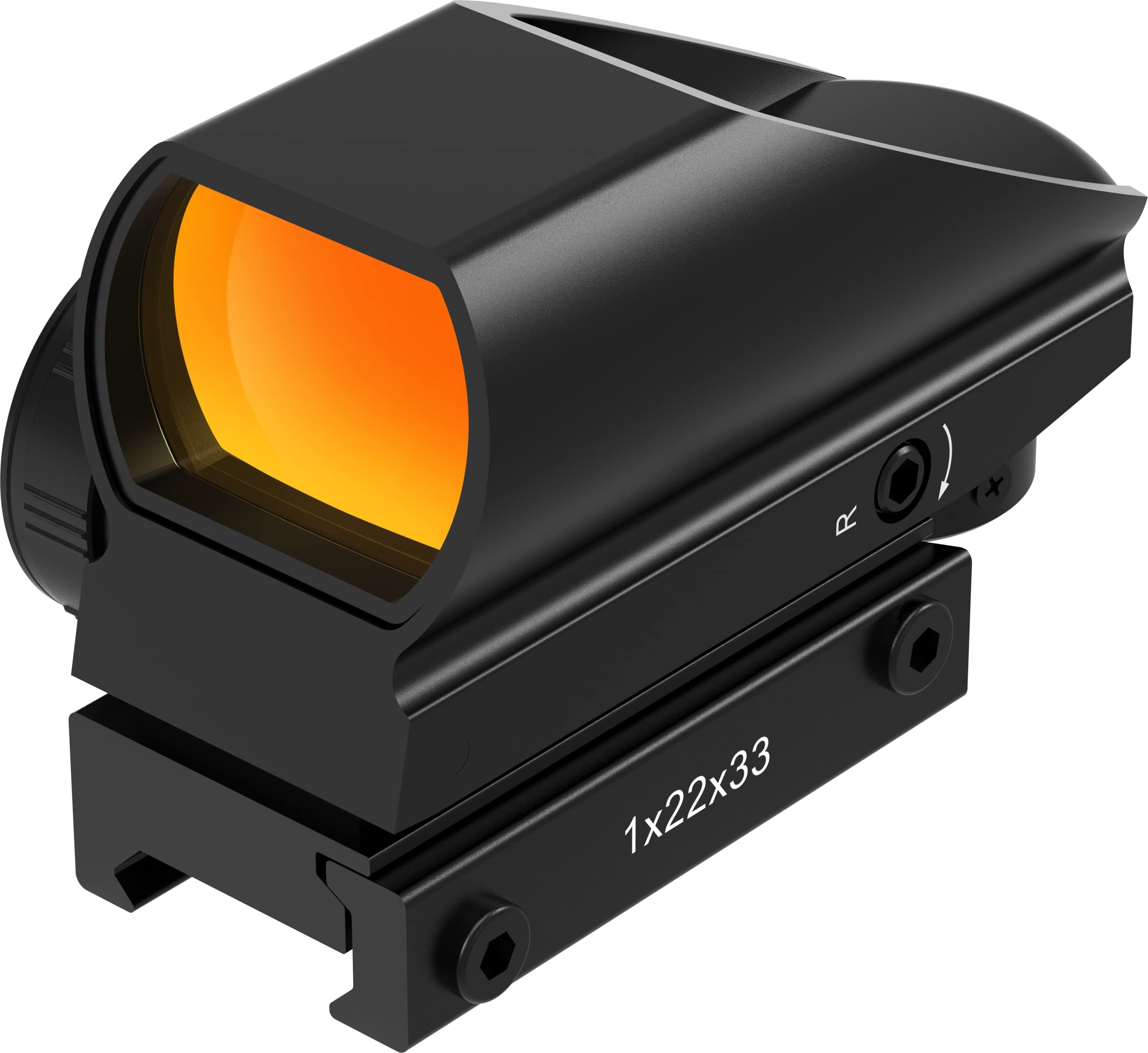 OTW RS-25 1x22x33mm Reflex Sight, Multiple Reticle Red Dot Sight with Picatinny Rail Mount, Absolute Co-Witness
