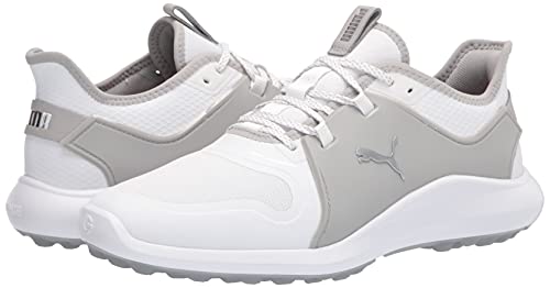 PUMA mens Ignite Fasten8 Golf Shoe, Puma White-puma Silver-high Rise, 12 US