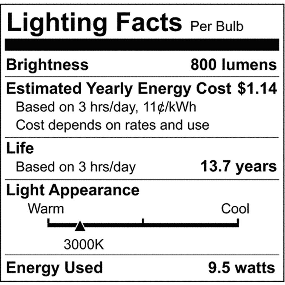 Satco 4.17 Inch 9.5W A19 LED Medium Base Replacement Lamp (Pack of 4)-3000 Color Temperature-Frosted Finish