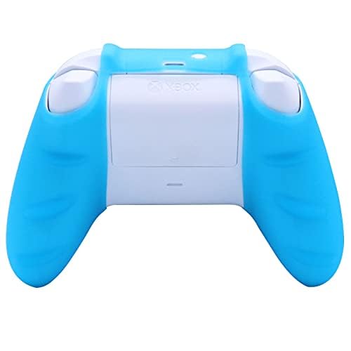RALAN Controller Cover Silicone, Silicone Controller Cover Skin Protector in Dark Compatible for Xbox Series Controller (Black Pro Thumb Grip x 8,Cat + Skull Cap Cover Grip x 2) (Blue)
