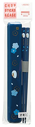 Skater Japanese Rabbit Blossom Chopstick and Case Blue