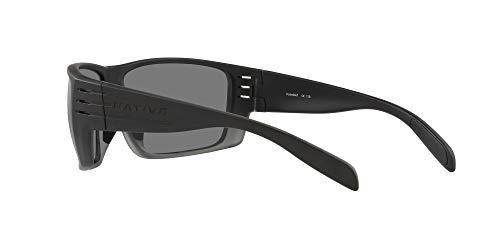Native Eyewear Griz Polarized Rectangular Sunglasses, Smoke Fade/Silver Reflex, 66 mm