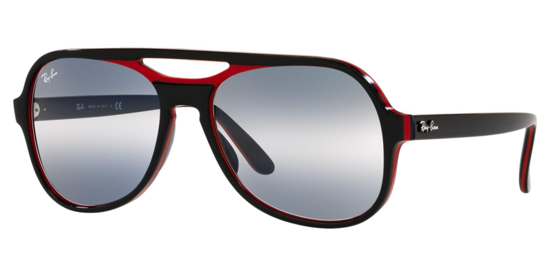 Ray-Ban Rb4357 Powderhorn Aviator Sunglasses, Black Transparent Black/Polarized Black, 58 mm