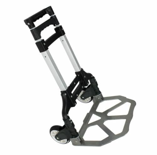 YCDIPING Folding Aluminium 176lbs Black Bungee Cord Luggage Trolley Hand Truck - Lightweight Foldable Travel Cart