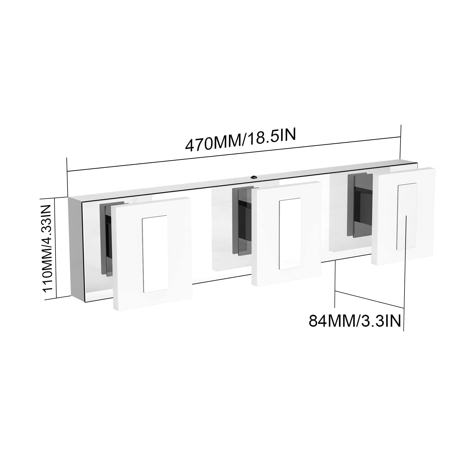 Ralbay 3-Light Modern LED Vanity Lights for Bathroom, Acrylic Stainless Steel Bathroom Wall Light Fixtures Over Mirror, Chrome 6000K