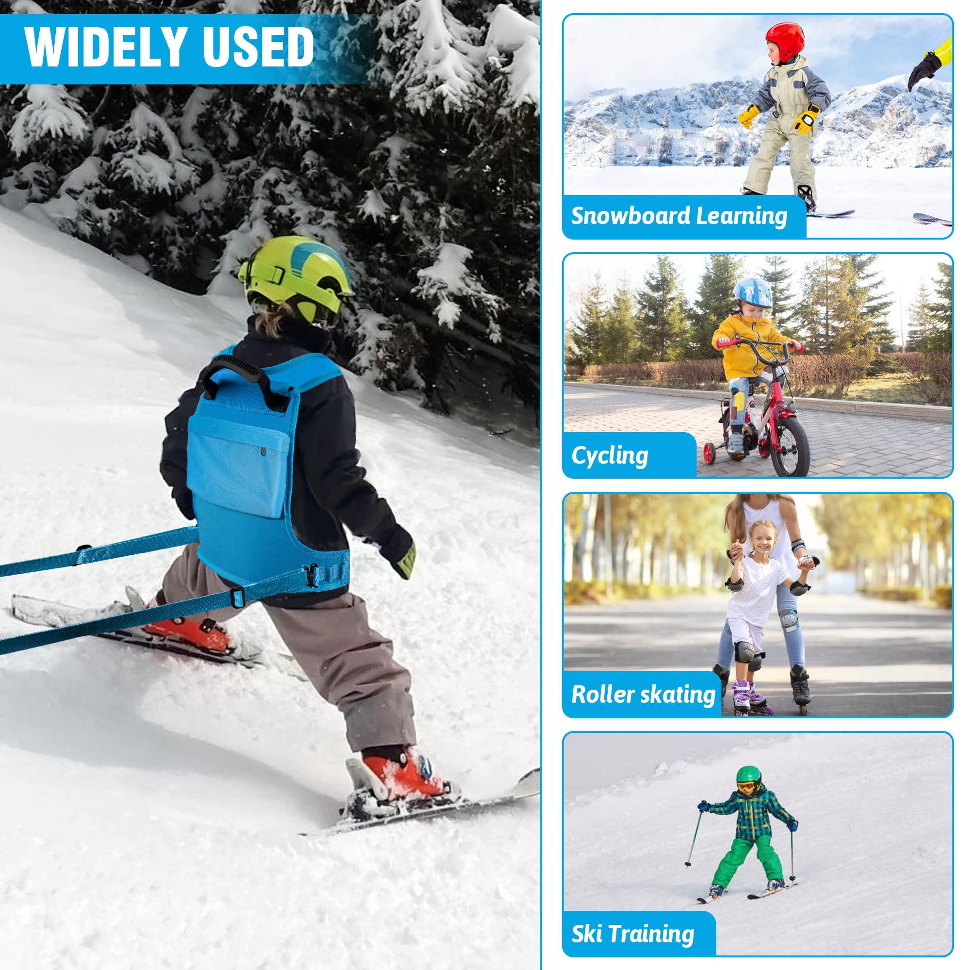 Ski Harness for Kids - Toddler Snowboard Safety Leash Backpack Training Equipment for Beginners to Control The Speed
