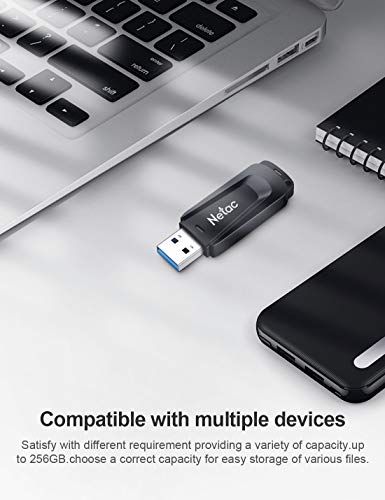 Netac 256GB Thumb Drive, 256GB Flash Drive 3.0 USB Sticks Jump Drive, Read Speeds up to 90MB/s