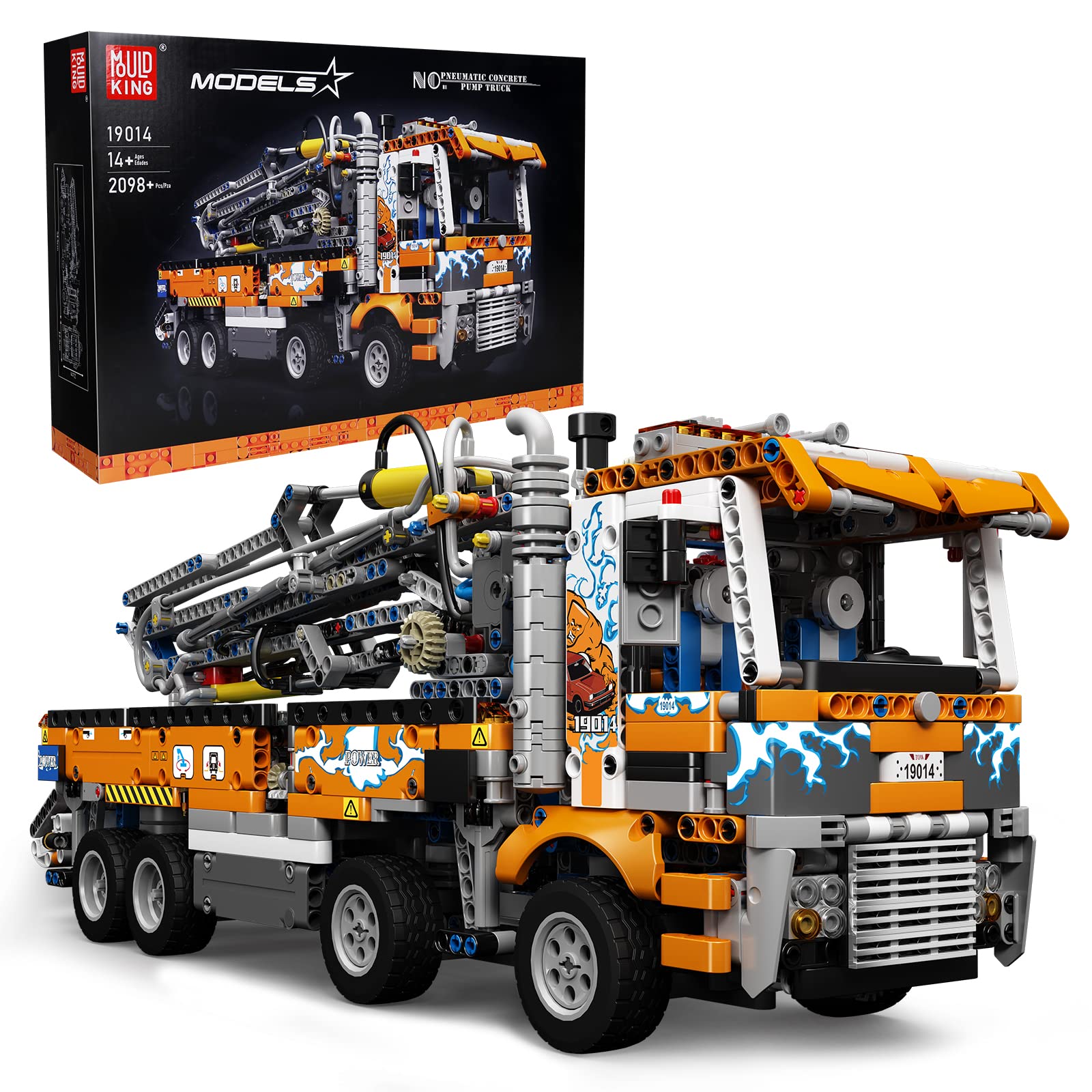 Mould King Concrete Pump Truck Building Set for Kids Ages 8+, Terrain Tow Truck Model Toys (2,098Pieces)