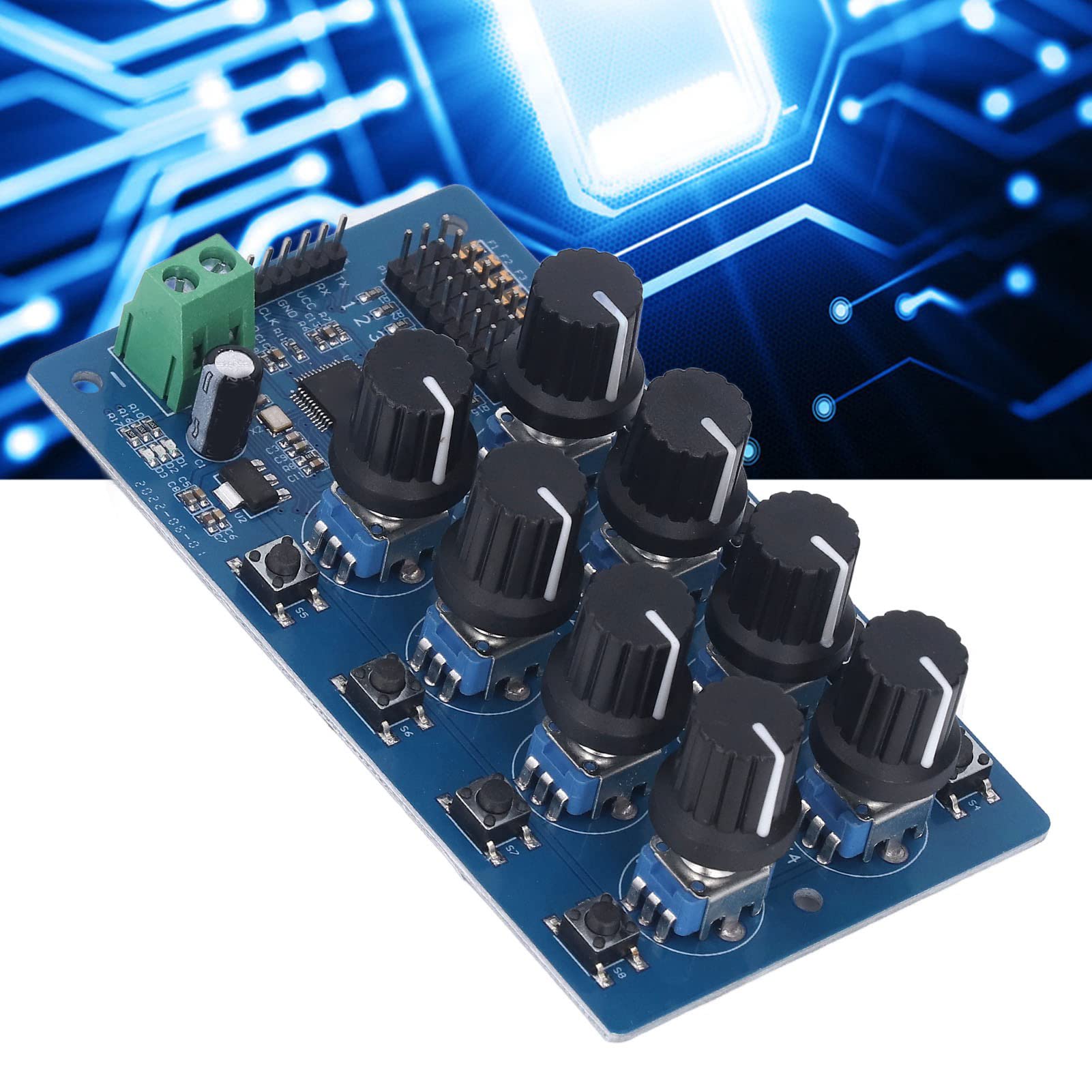 Servo Controller, Accurate 8 Way Steering Gear Controller LED Indicator for RC