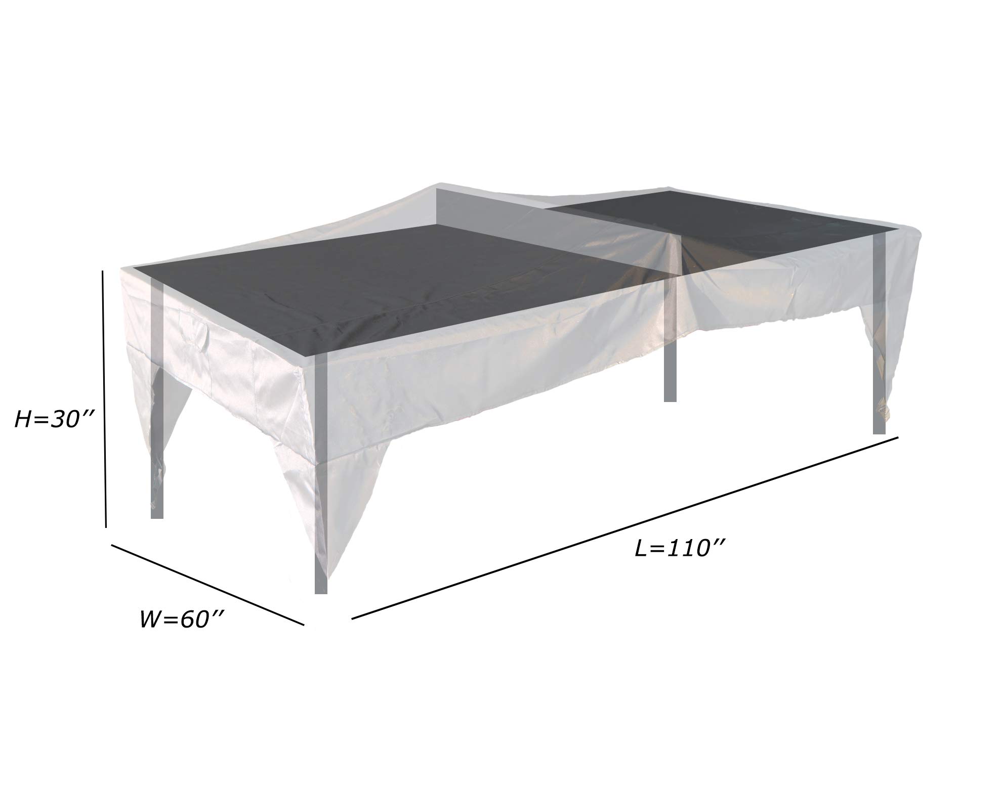 Ping Pong Table Cover - 600D Oxford Cloth Sunscreen dustproof Table Tennis Table Cover, Indoor/Outdoor Application - Black