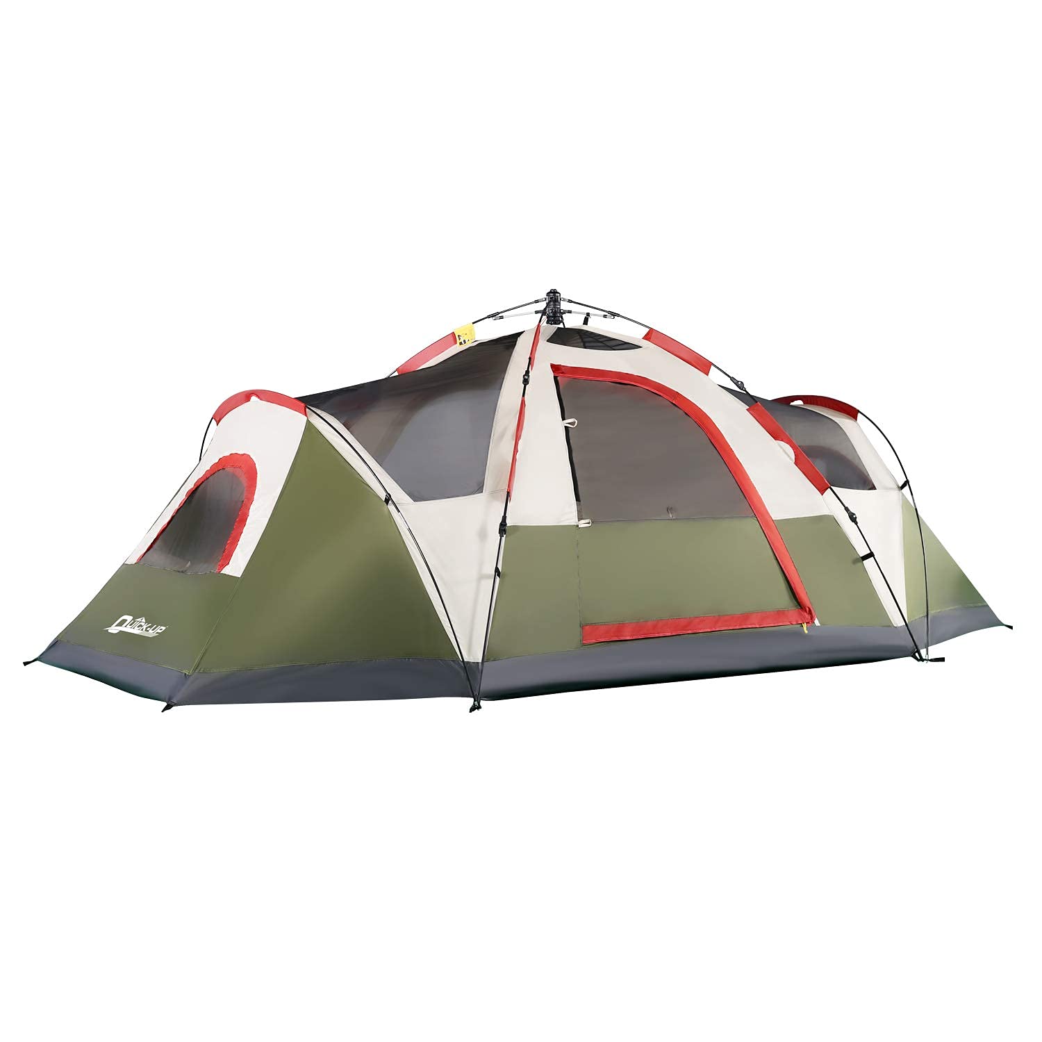 Mobihome Instant pop up Tents for Camping Setup in 60 Seconds, Quick Pop up Tent with Waterproof Rainfly, Mesh Roofs,Door & Windows for Excellent Ventilation Dome Tent - 13.5' x 7',Grey
