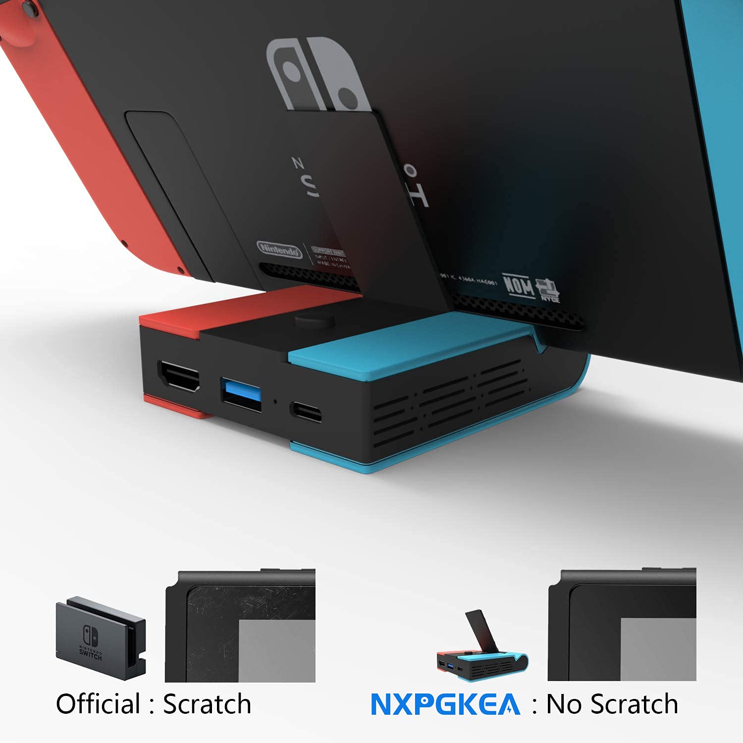NXPGKEA Nintendo Switch Docking Station Charging with Official Switch TV Dock 4K HDMI and Charger Travel Base Portable Stand Converter Power Type C USB 3.0 Port Adapter Charging Stand