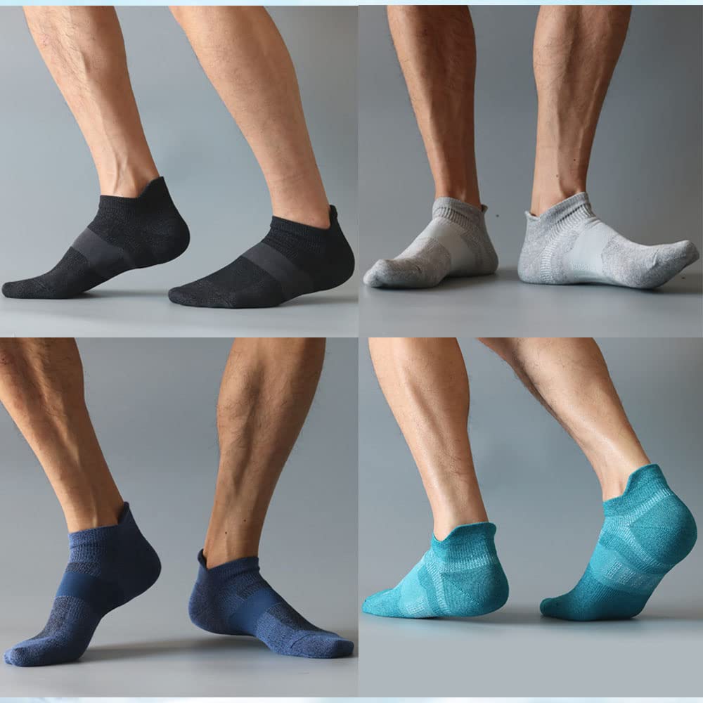Virmoku Mens Multipack Athletic Running Ankle Socks For Men No Show Cut Casual Liner 100% Cotton Crew Socks