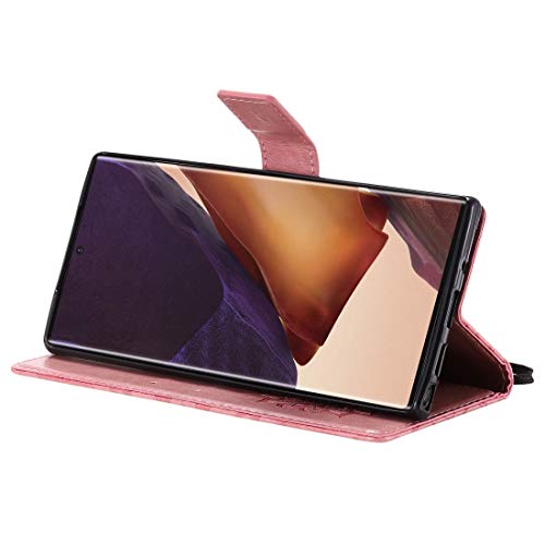 Mobile Phone Case Bag for Samsung Galaxy Note20 Ultra 5G Sun Embossing Pattern Horizontal Flip Leather Case with Card Slot & Holder & Wallet & Lanyard Back Cover Case (Color : Pink)