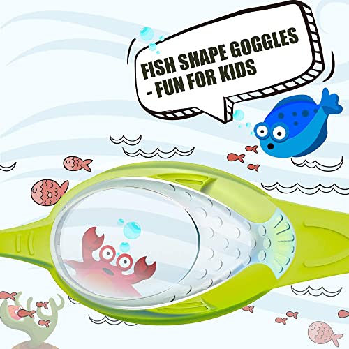 OutdoorMaster Kids Swim Goggles 2 Pack - Quick Adjustable Strap Swimming Goggles for Kids - F