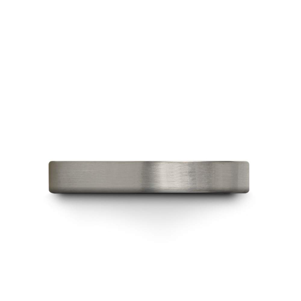 P. Manoukian Tungsten Carbide Wedding Band Ring 4mm for Men Women Blue Interior with Black Grey Exterior Flat Cut Brushed Polished Comfort Fit Anniversary Size 8
