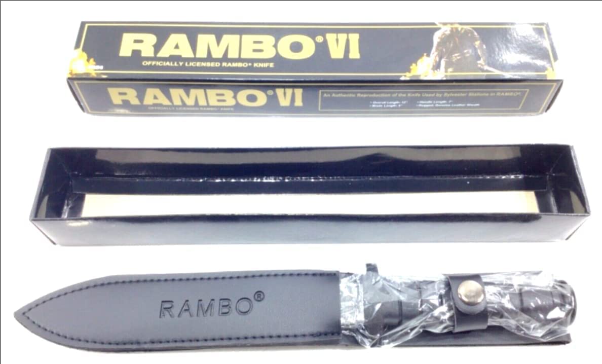 Rambo Knife First Blood Part VI Hunting Camping Fishing Boot Knife 11.80inch, Black