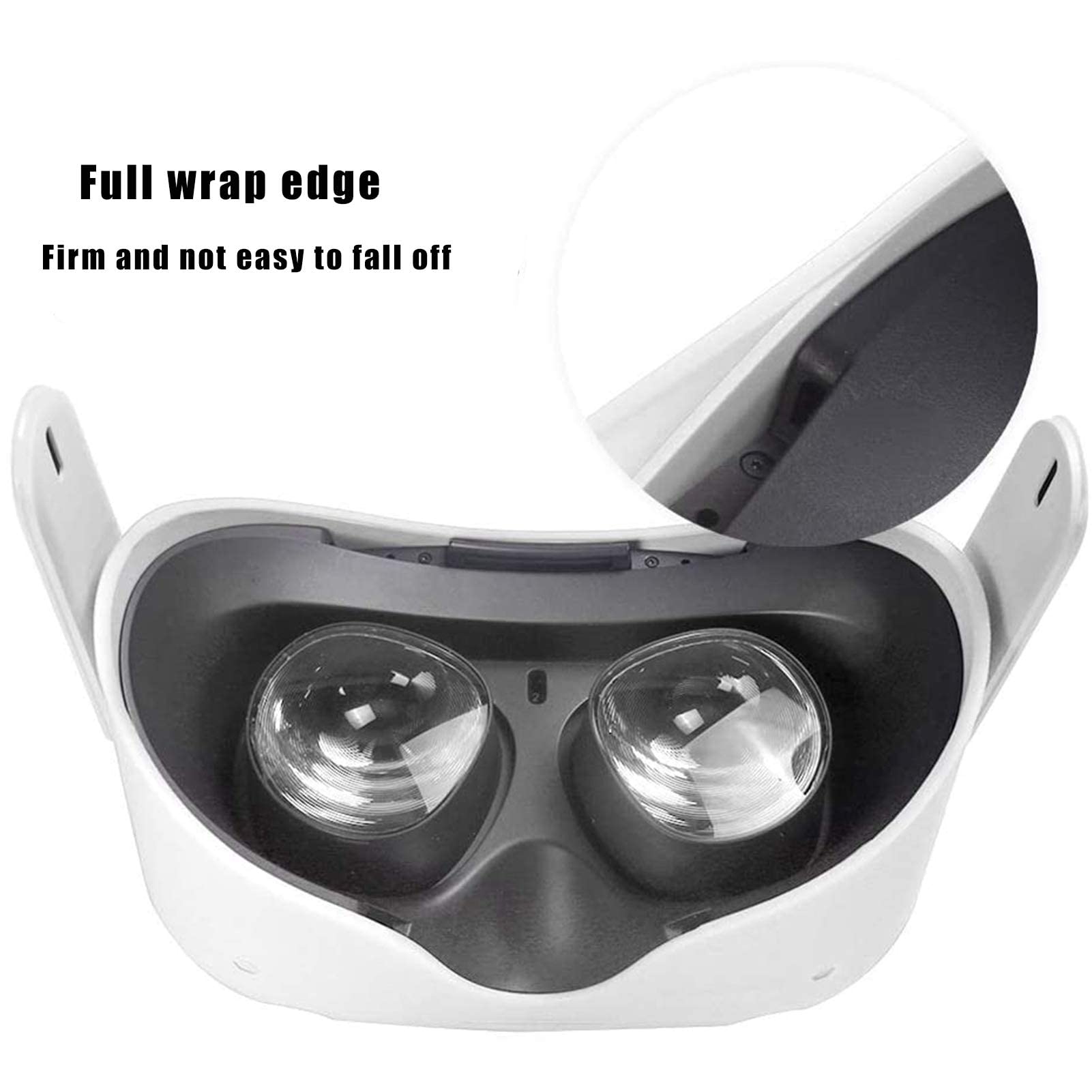TATACO Oculus Quest 2 VR Shell Silicone Face Protector Cover - Sweat-Proof, Non-Slip, Washable, Anti Scratch Anti Dust(3pc+1pc-Transparent)
