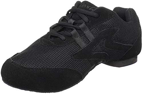 Skazz by Sansha Womens Dance Studio Exercise Sneakers Mesh Man-Made Rubber Split-Sole Majestic, Black , 3.5