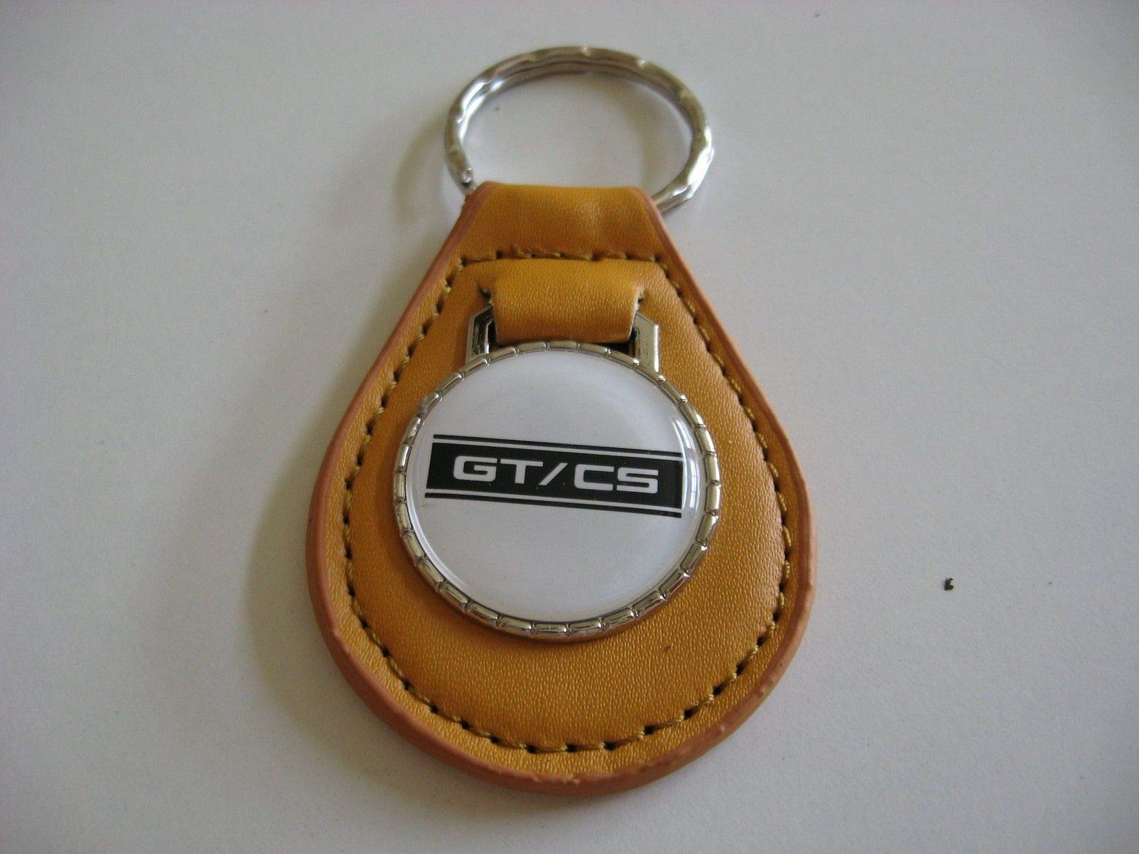 SHELBY CALIFORNIA SPECIAL GT/CS BW LOGO LEATHER KEYCHAIN - ORANGE