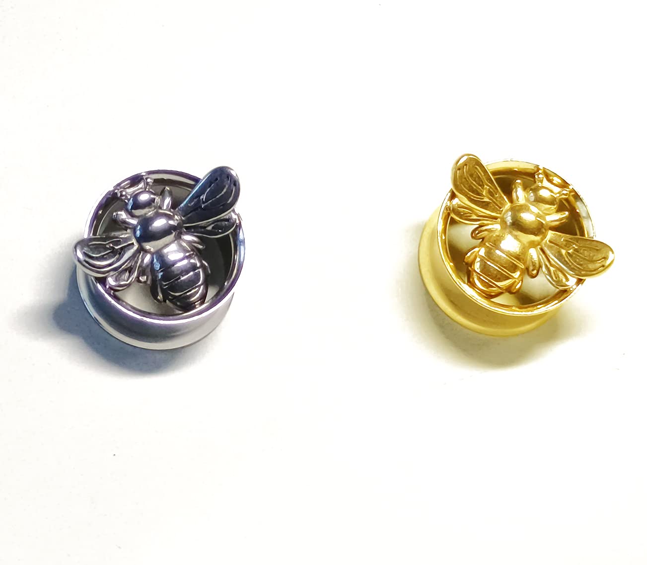 SUPTOP Ear Gauges Ear Plugs and Tunnels for Women Surgical Steel Screwed Ear Tunnels Bee Unique stretched Ears Size 0G