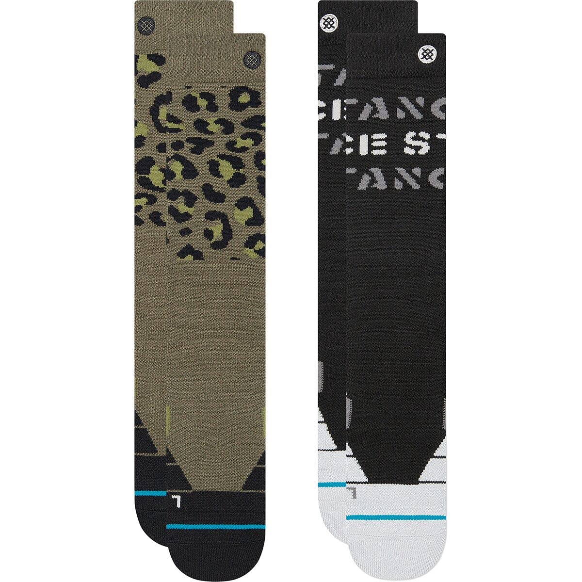 Stance Barracks 2-Pack Snow Sport Socks Black LG (US Men's Shoe 9-13)