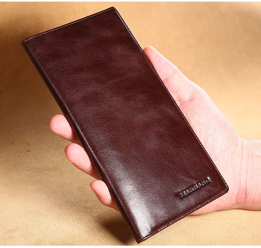 MANBANG Genuine Italian Leather Handbag Organizer Card Case Long Bifold Wallet