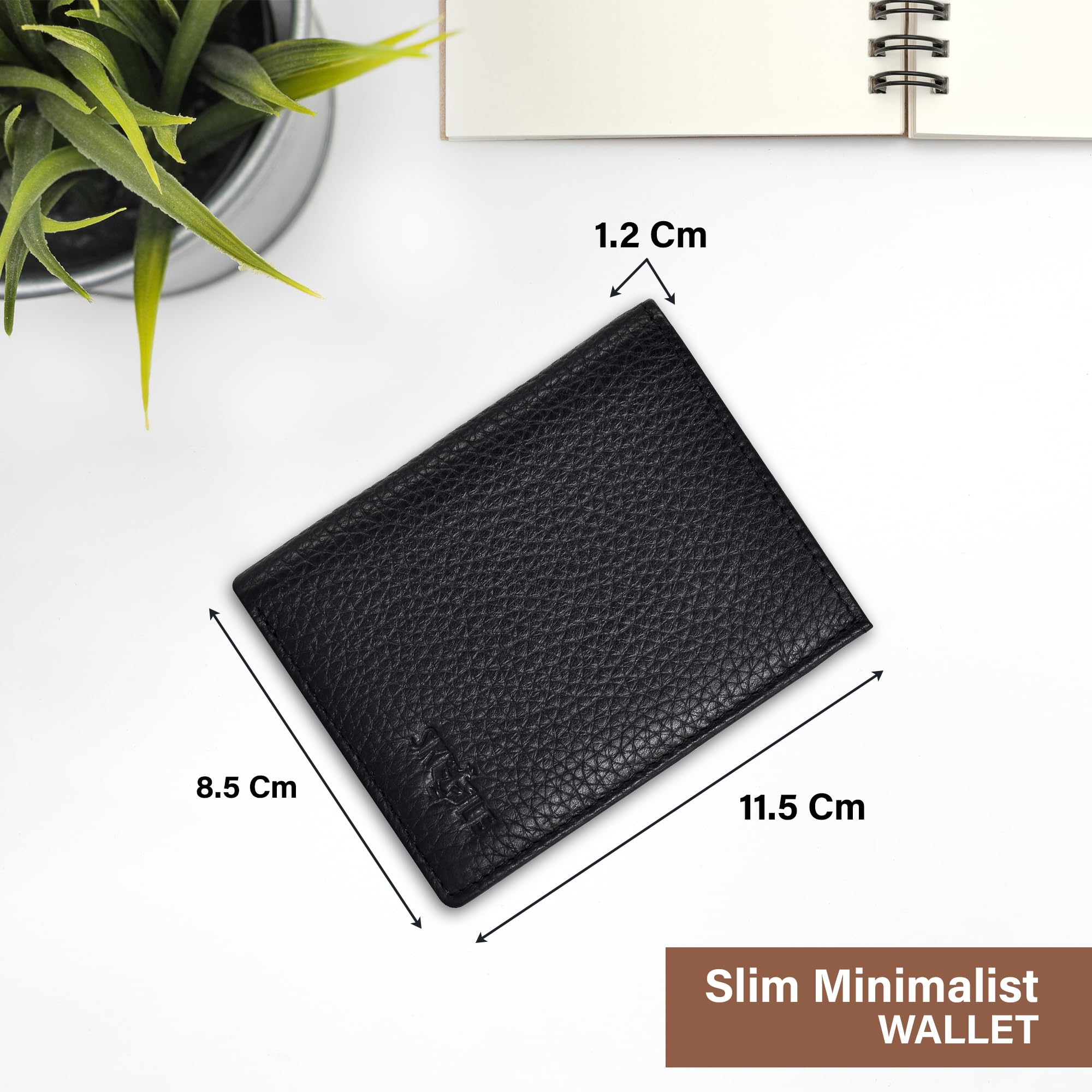 skyle Mens Leather Wallet (Black), Front Pocket Wallets for Men, Card Holder Wallet, RFID Wallet, Black Wallet for Men, Smart Wallet for Men, Business Card Organizer, Slim Wallet, (J02-8514)