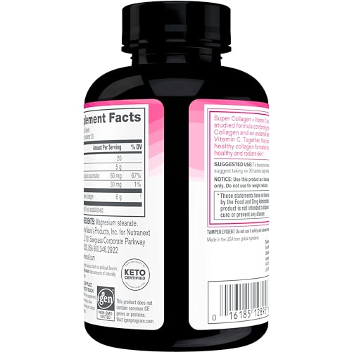 NeoCell Super Collagen Plus Vitamin C, Skin, Hair and Nails Supplement, Includes Antioxidants, Tablet, 120 Count, 1 Bottle