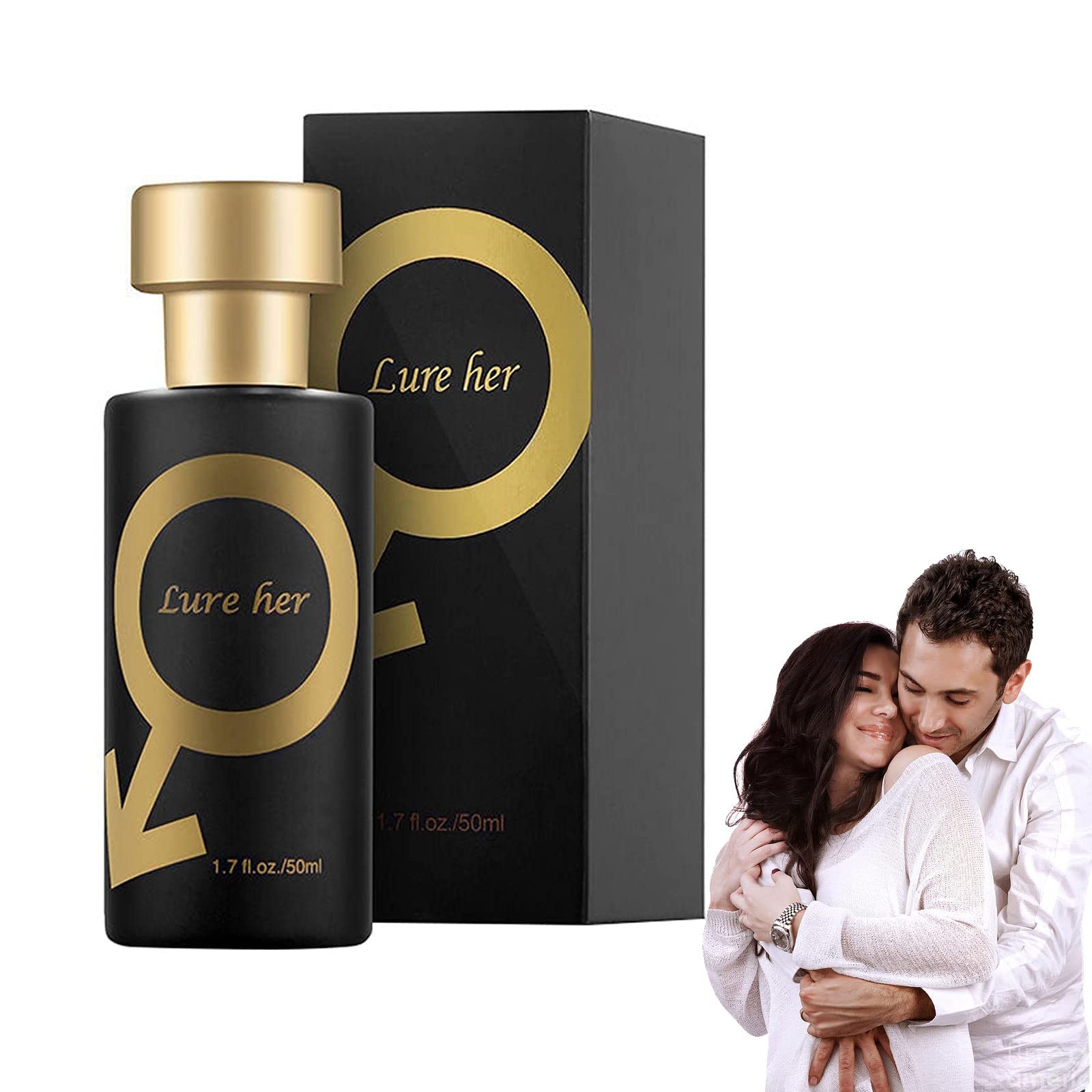 MQQ Lure Her Perfume para hombres, Colonia de feromonas doradas para hombres Atraer mujeres, Romantic Glitter Perfume, 1.0 Count