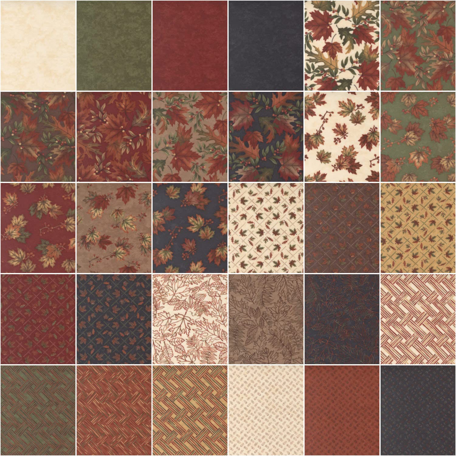 Moda Fabrics Fall Melody Flannels Charm Pack by Holly Taylor; 42-5 Inch Precut Fabric Quilt Squares