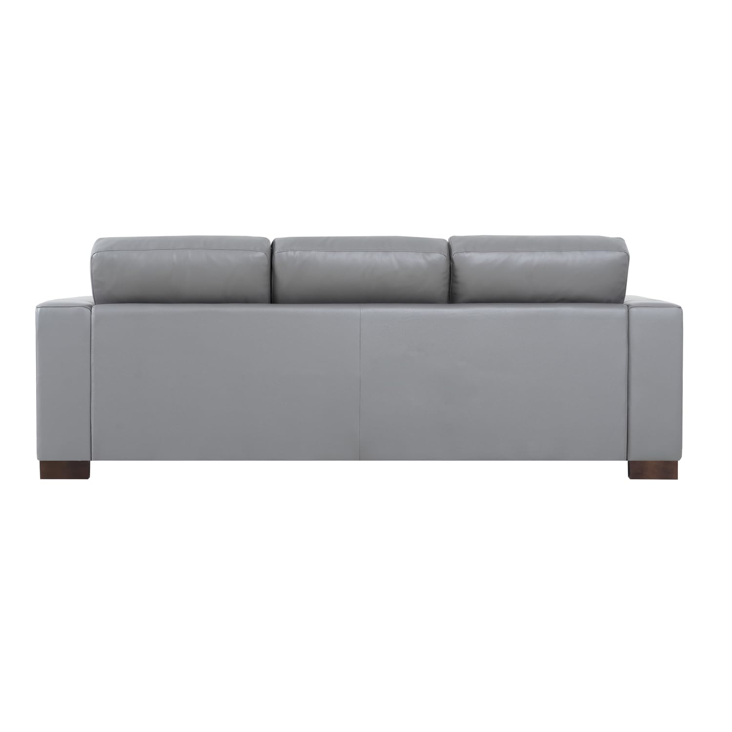Naomi Home Freya Oversized Genuine Leather Sofa - Ultimate Comfort - Modern Leather Couch - Mid-Century Living Room Sofa, Eco-Friendly Sofa Couch, Reversible Cushions, Gray