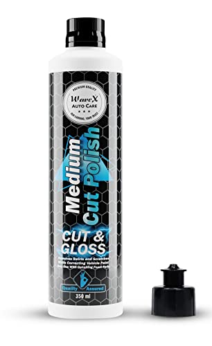 WaveX Medium Cut Polishing Compound for Cars and Bikes 350 Gm Minor Swirl & Scratch Remover, Provides Cutting and Gloss Recommended with The Blue Diamond Medium Cut Detailing Pad