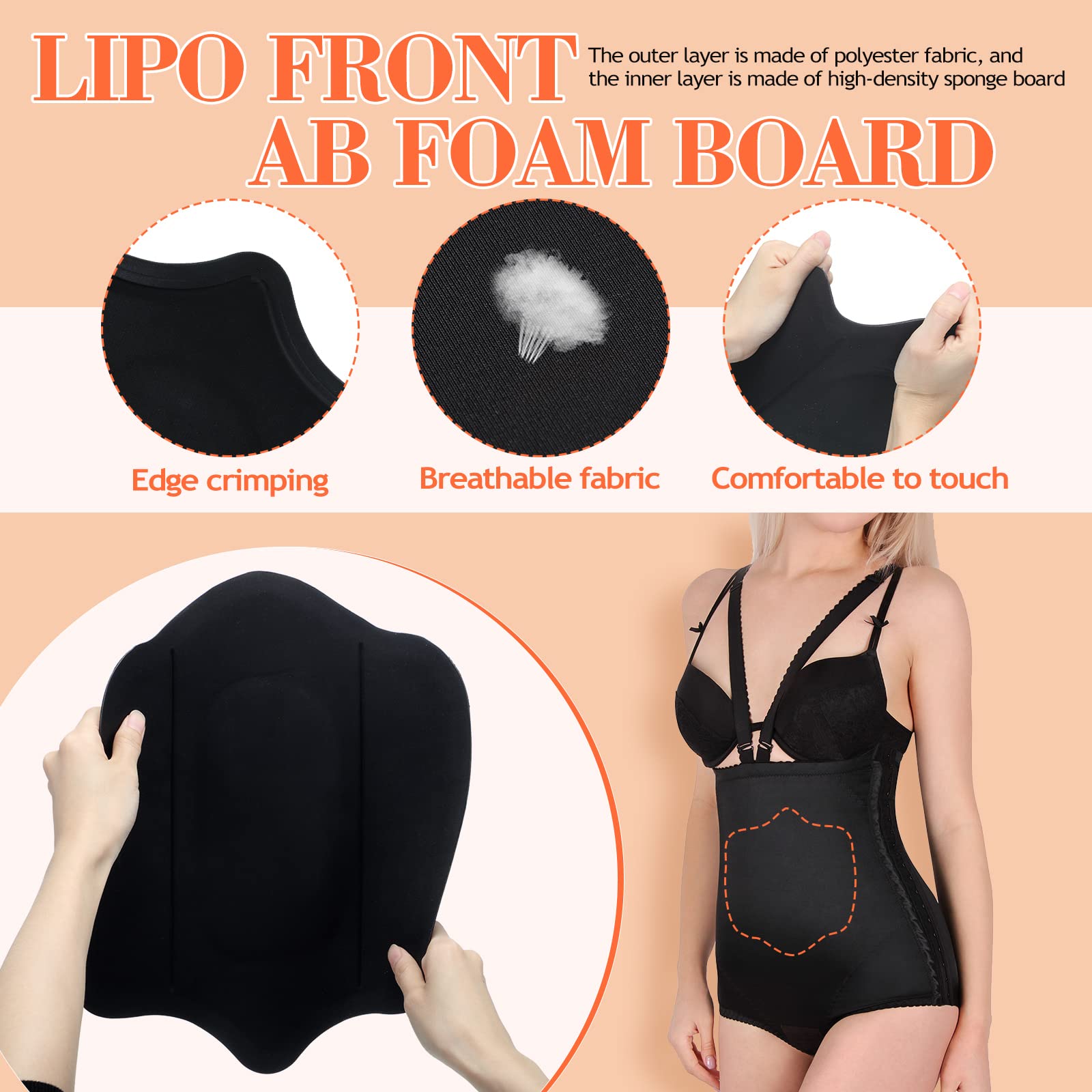 Treela 6 Pcs Lipo Foam Board Compression Board Set, Include Lipo AB Front and Back Board Abdominal Tummy Tuck Side Board for Women
