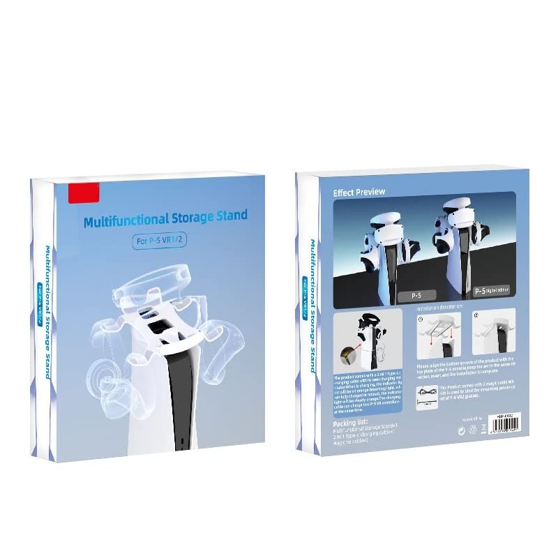 VR Storage Stand Bracket for PS VR2,VR Headset & Controllers Holder Display Station with Charging Cable,Settled on The ππ5 Console,VR Accessories