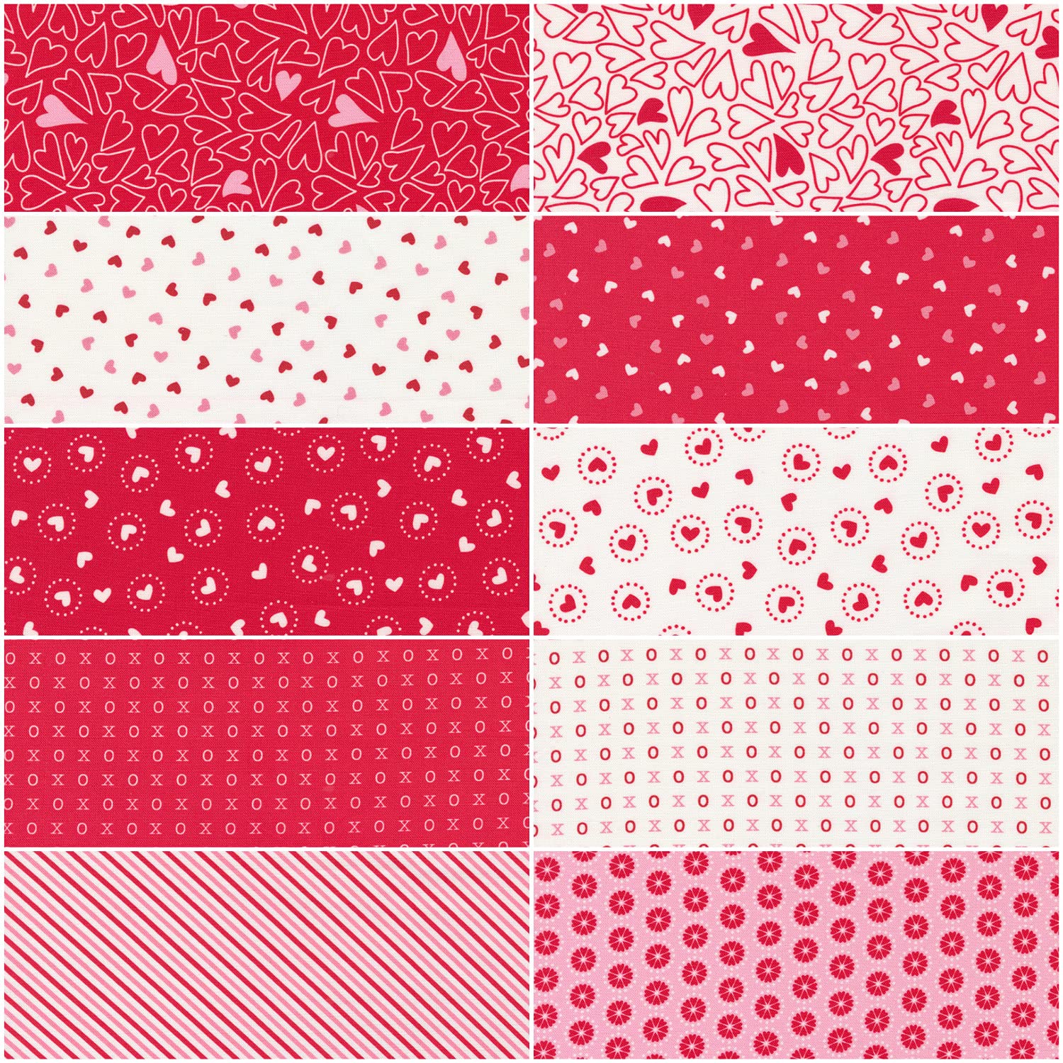 Moda Fabrics Moda Holiday Essentials Love Jelly Roll by Stacy Iest HSU 20750JR, Assorted