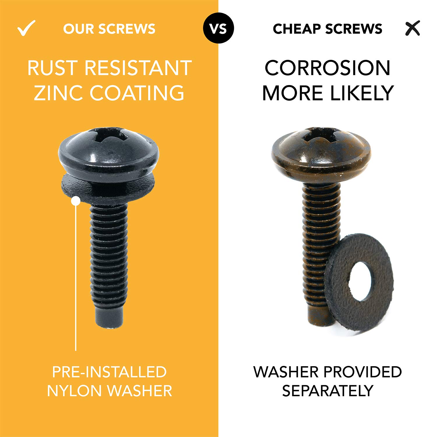 Rack Screws 10-32 Screws [50pk]. Use 10-32 Rack Screws as Rack Mount Screws, Server Rack Screws, Network Rack Screws, Rack Screws Audio and Rackmount Screws. 10/32 Rack Screws with Nylon Rack Washers