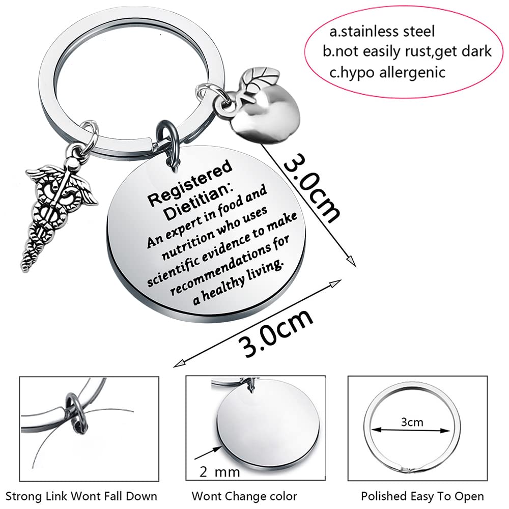 TGBJE Dietitian Gift RD Registered Dietitian Gift Registered Dietitian Keychain Thank You Gift For Dietitian Nutritionist Gift (registered dietitian kc)