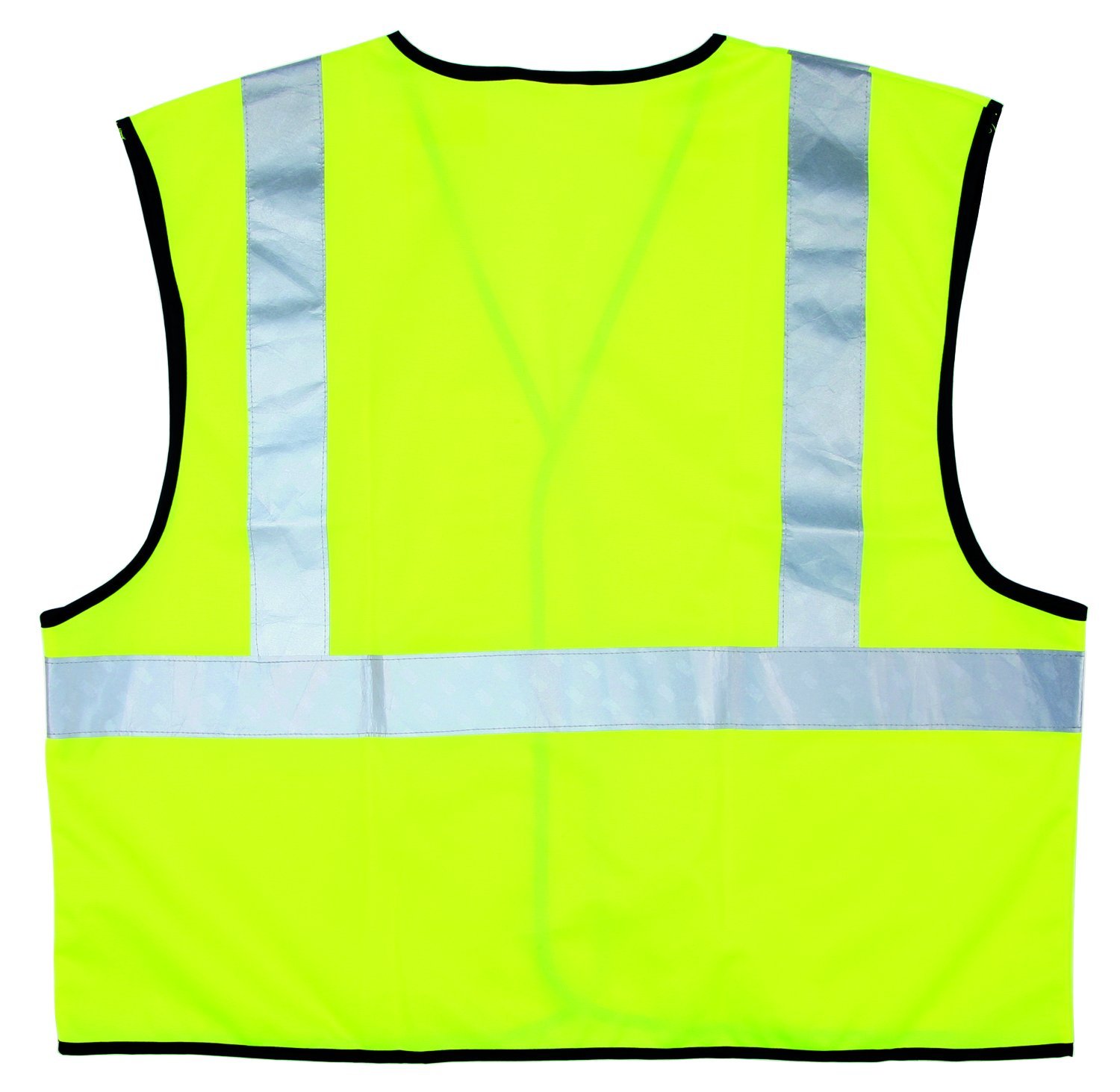MCR Safety VCL2SLM 2" Silver Reflective Economy Class 2 Safety Vest with Hook and Loop Front and 3 Pockets, Medium, Lime