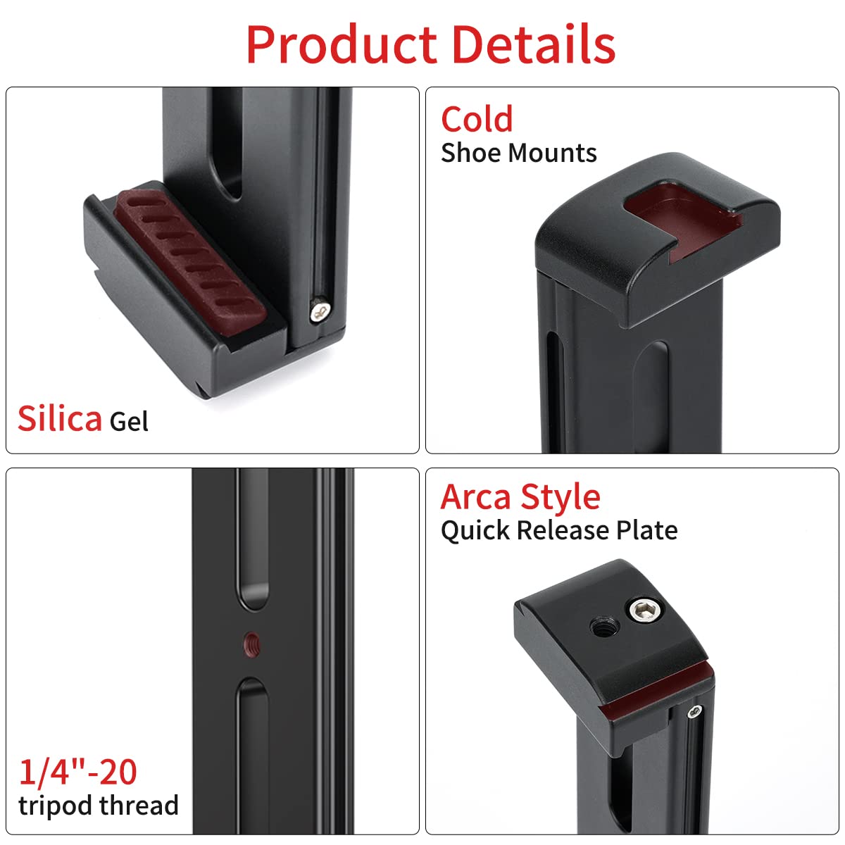 VRIG Select iPad Tripod Mount, iPad Holder with Cold Shoe Acra Swiss, Aluminum Metal Tablet Tripod Adapter, for iPad Pro 12.9, iPad Air Mini 3 4, Galaxy Tab, Surface Pro 8(4.9-9.8’’)